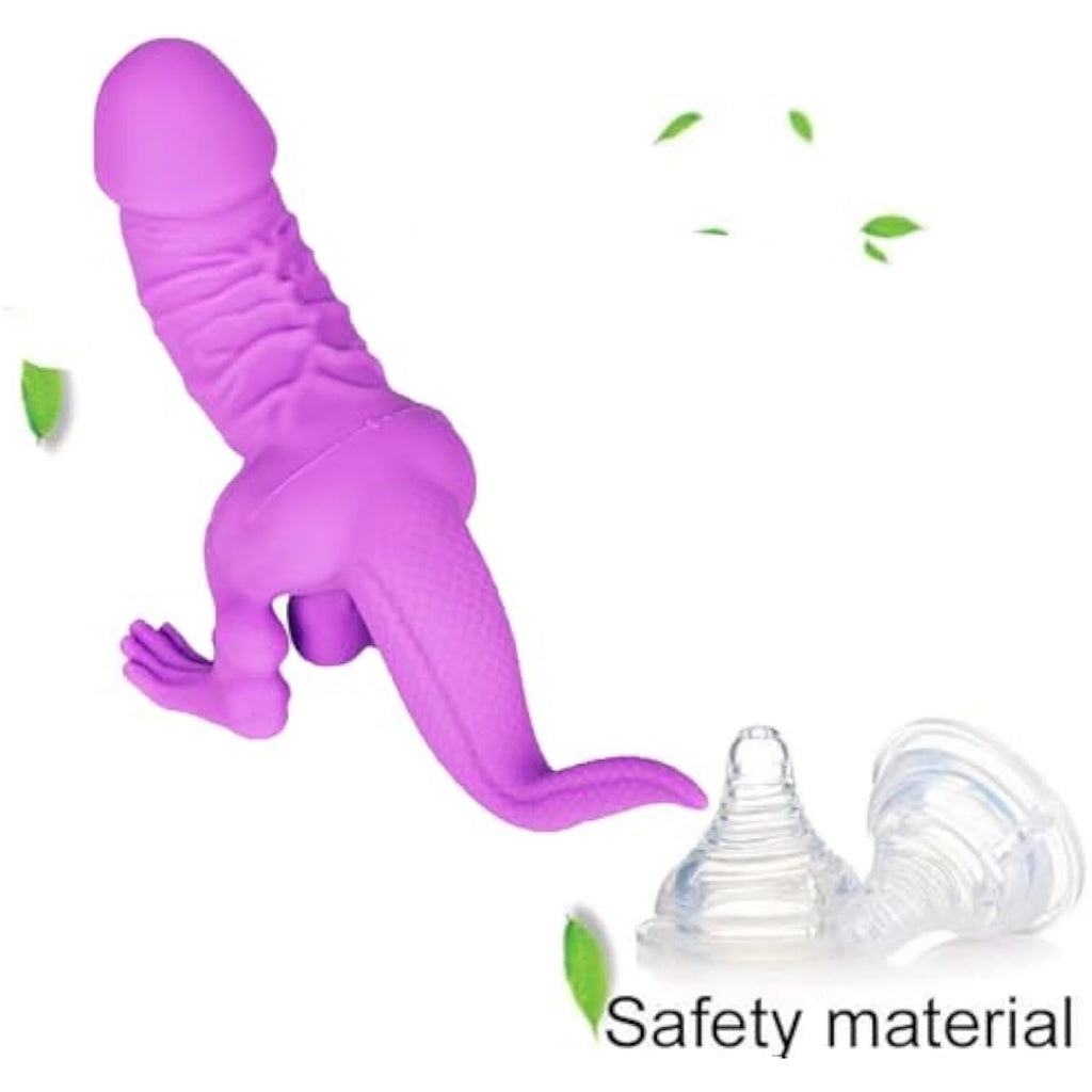 11.41Inch Purple Dinosaur Shape Soft Silicone Realistic Dildo With Tex – BlessMyBucket
