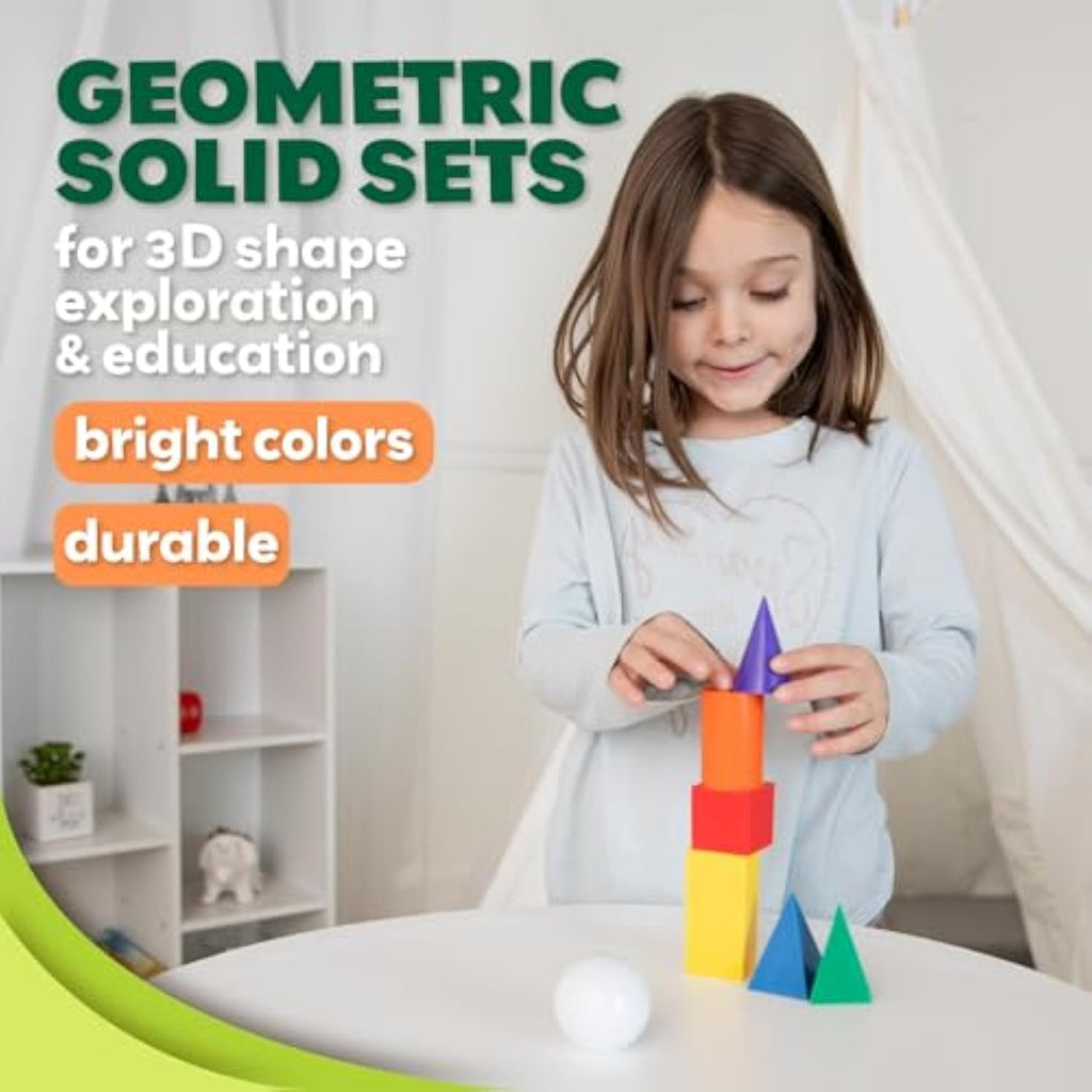 7 Pcs 3D Shapes For Teaching And Math Manipulatives - Geometric Shapes ...