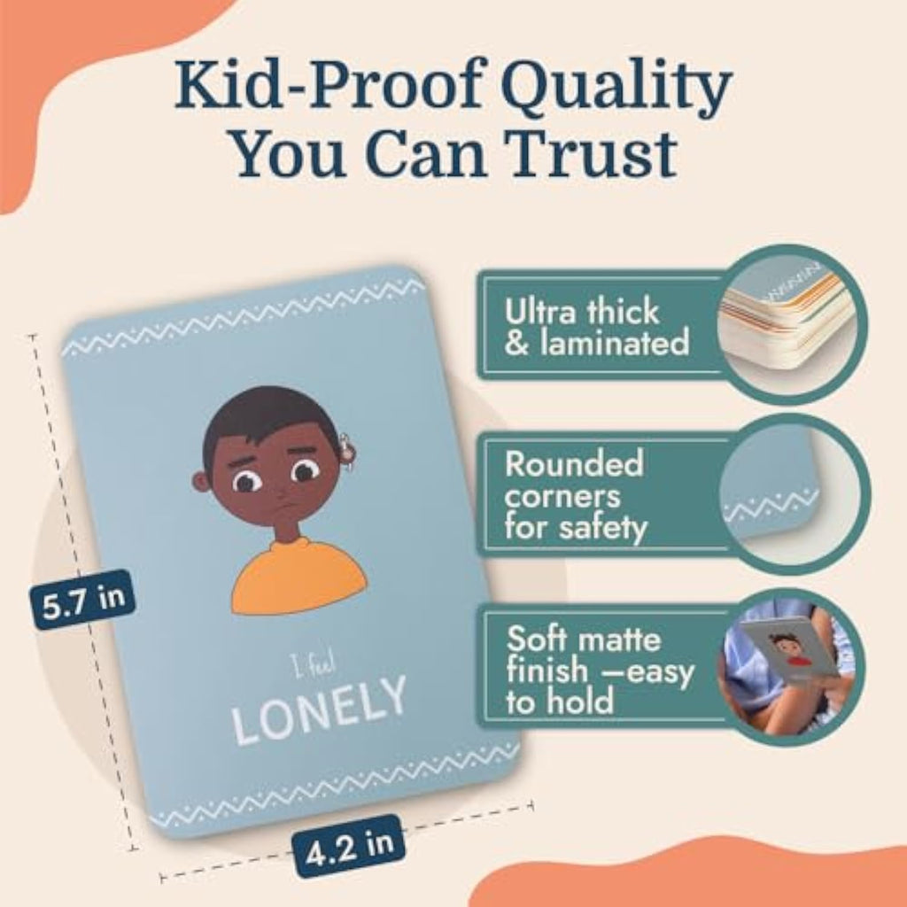 Emotion Flashcards – 25 Emotion Cards For Kids. Help Toddlers Identify ...