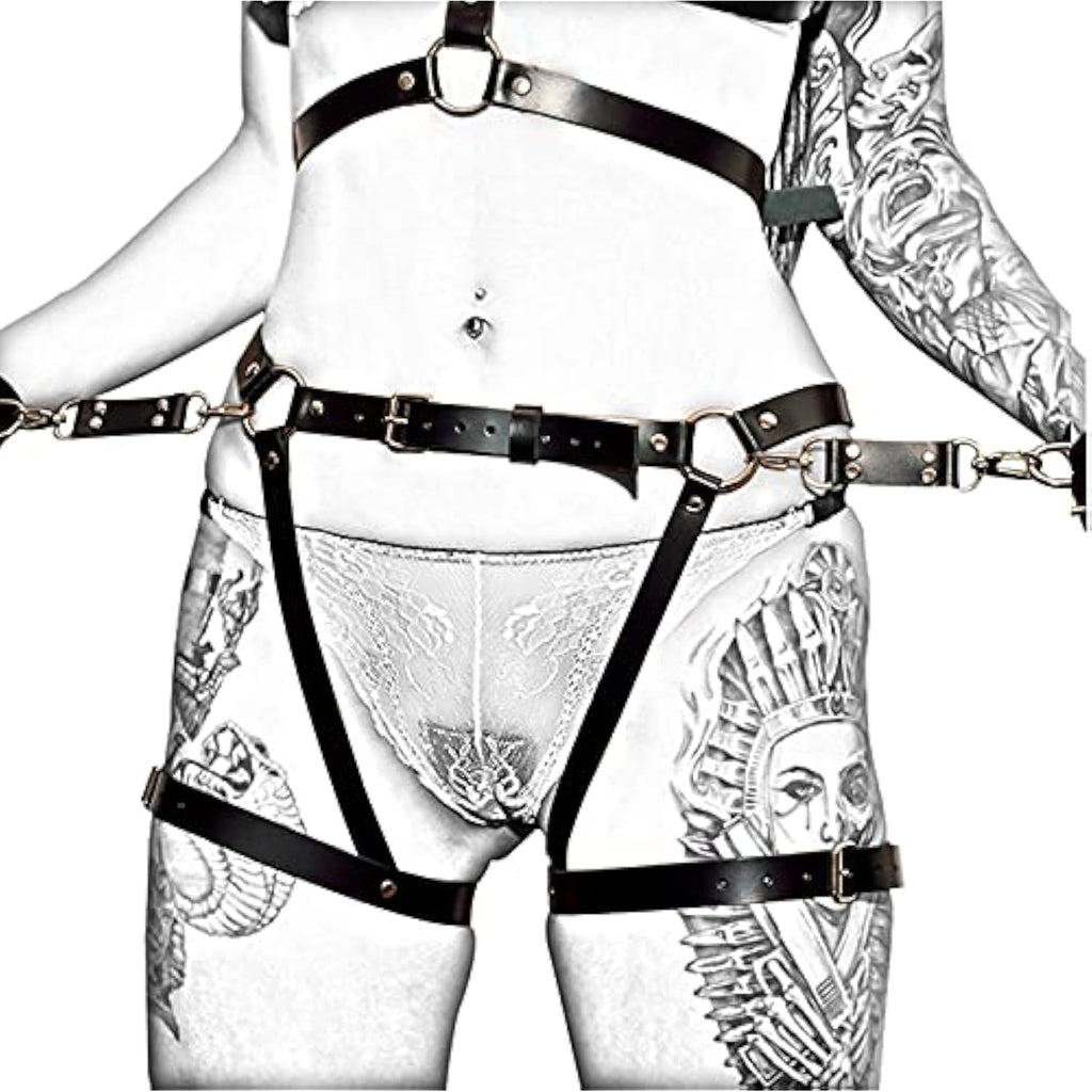 Sm Cortex Set Handcuffs, Sex Bondage Fetish Leather Handcuffs Harness – BlessMyBucket