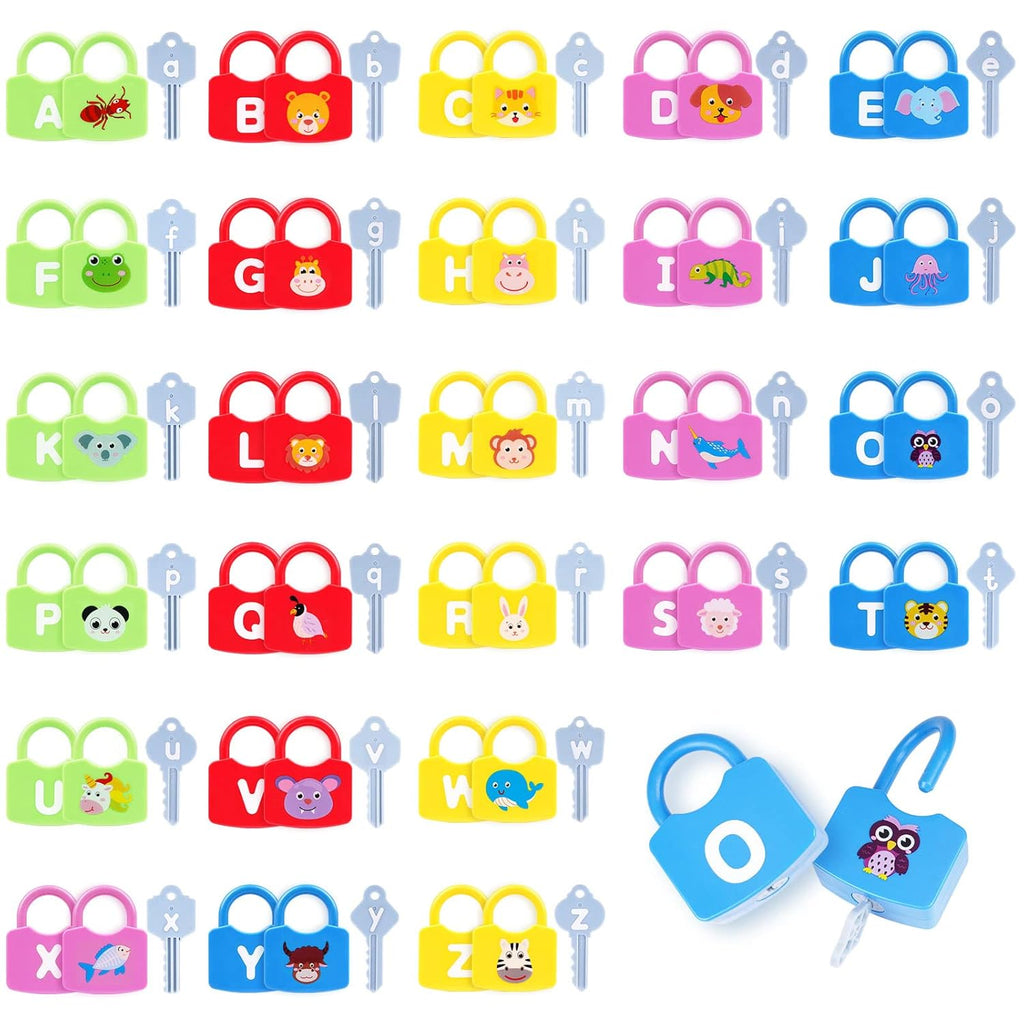 Montessori Educational Toys Alphabet Learning Locks And Keys For Kids ...