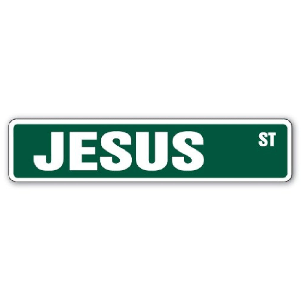 Jesus Street Sign Childrens Name Room Sign | Indoor/Outdoor | 18" Wid ...