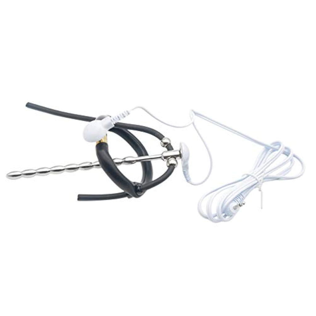 Men Male Electric Shock Beaded Urethral Sound Plug Adjustable Cock ...