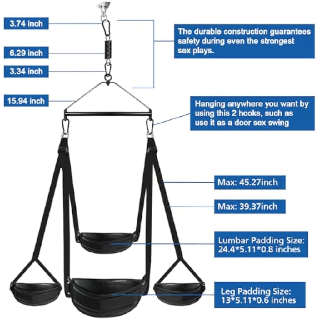 Sex Swing Heavy Duty 360 Degree Spinning Indoor Ceiling Swing With Tri ...