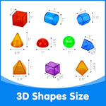 60 Pieces 3D Shapes For Teaching - Geometric Solids For Kids,Light ...
