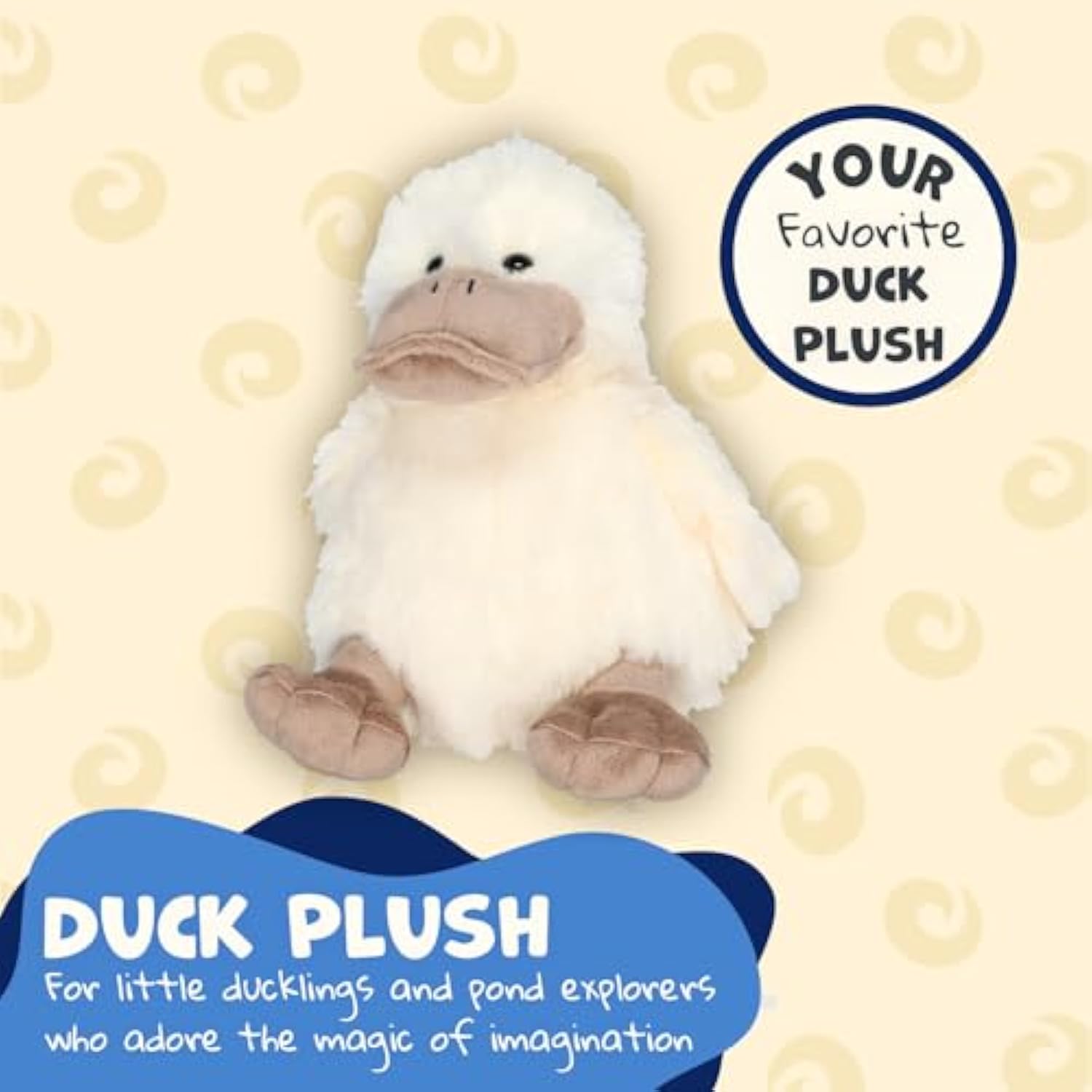 10" Sitting Creamy Duck Stuffed Animal Plush Toy – BlessMyBucket