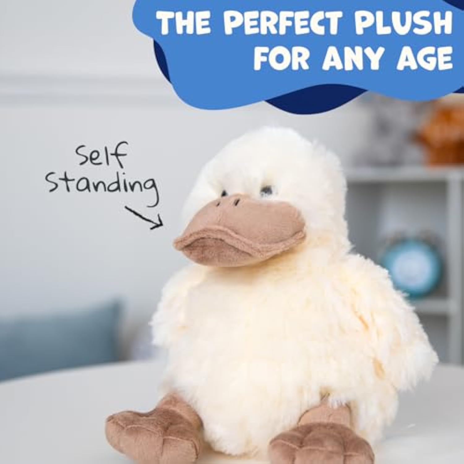 10" Sitting Creamy Duck Stuffed Animal Plush Toy – BlessMyBucket
