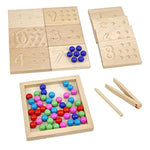 Wooden Number Tracing Board Set, Toddler Montessori Math Beads Counting ...