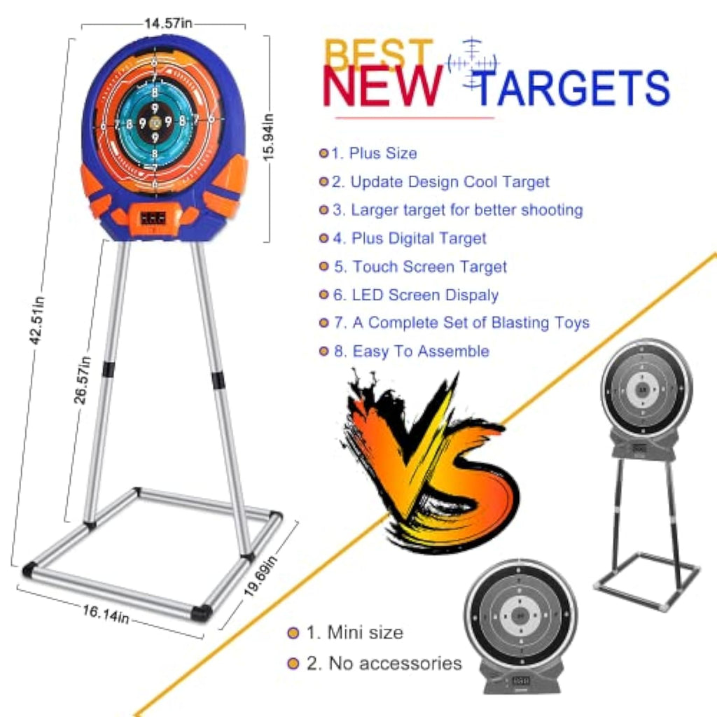 Shooting Target For Nerf W/Toy Guns And Foam Darts, Upgrade Digital ...