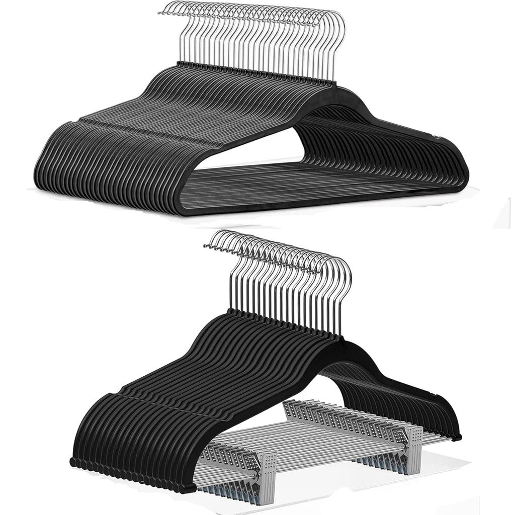 Ultimate 70-Pack Quality Plastic Hangers Set - 50 Heavy Duty Adult Clo ...