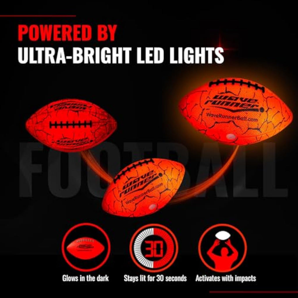 Led Light-Up Football - Glow In The Dark Football Games- Size 10.35 In ...