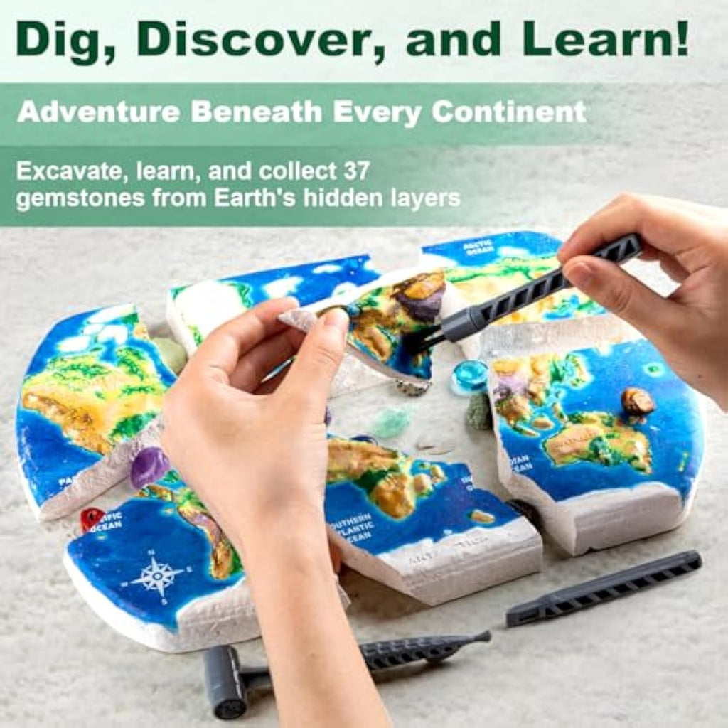 Gemstones Dig Kit For Kids – Excavate 37 Rocks & Crystals, Stem Science ...