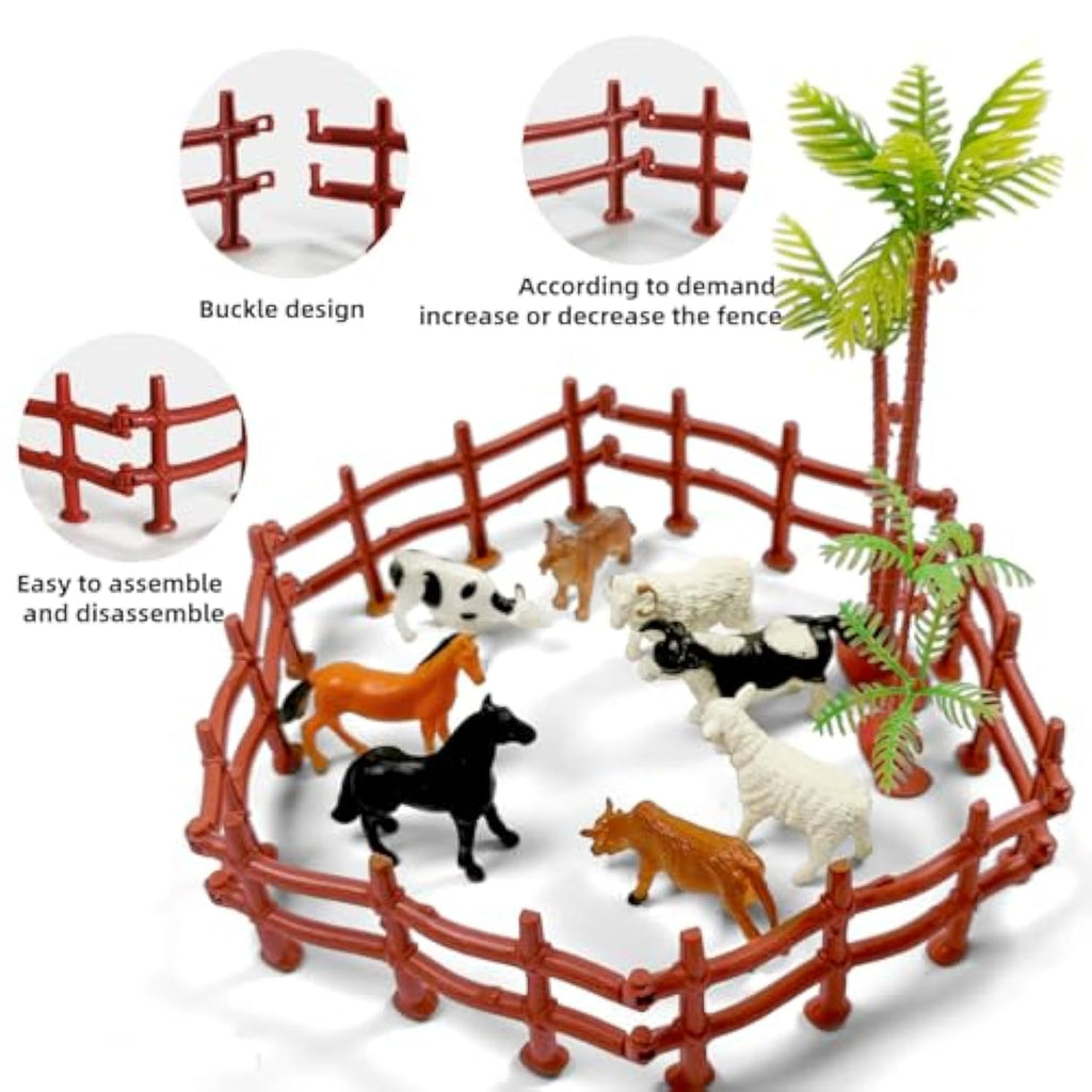 Realistic Farm Animal Figurines 44 Pcs, Plastic Farm Figurines Playset ...