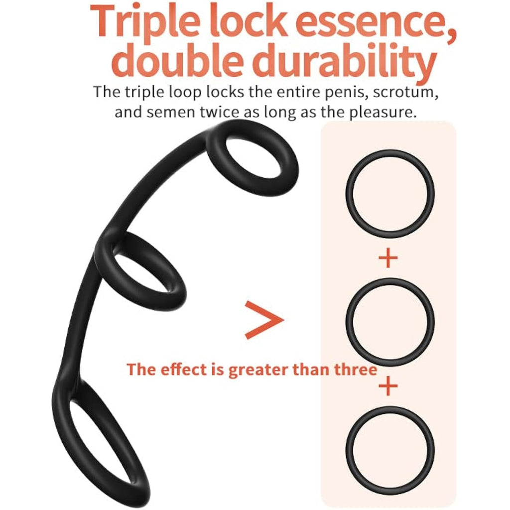 Silicone Cock Ring, Penis Rings Set For Men Erection Enhancing,3 Diffe ...
