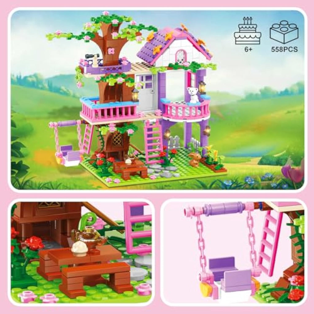 Tree House Building Set For Girls - 558Pcs Treehouse Building Blocks ...