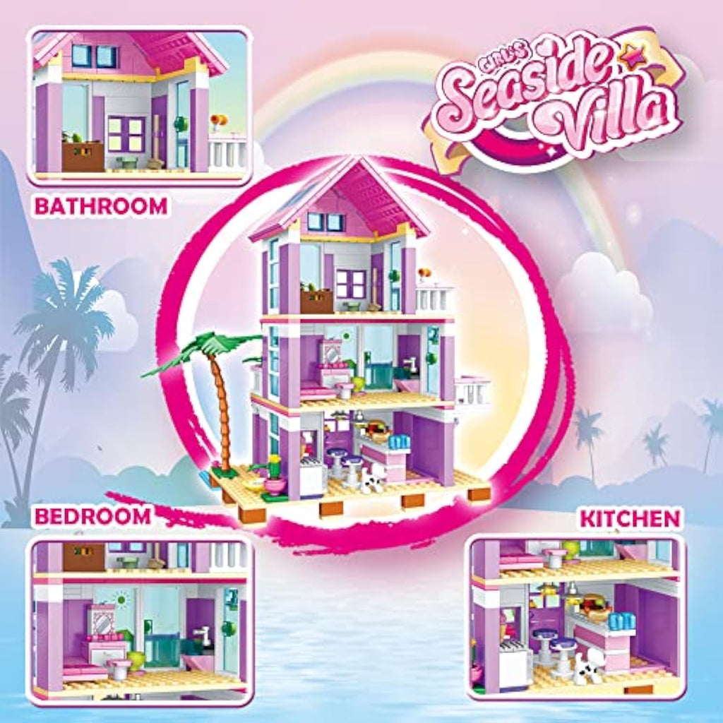 Seaside Villa Building Set 573 Pieces Toys For Girls Building Blocks ...