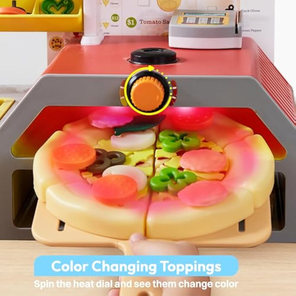 Play Kitchen Food Toy - Pretend And Play Toddler Toys - 78 Pcs Pizza ...