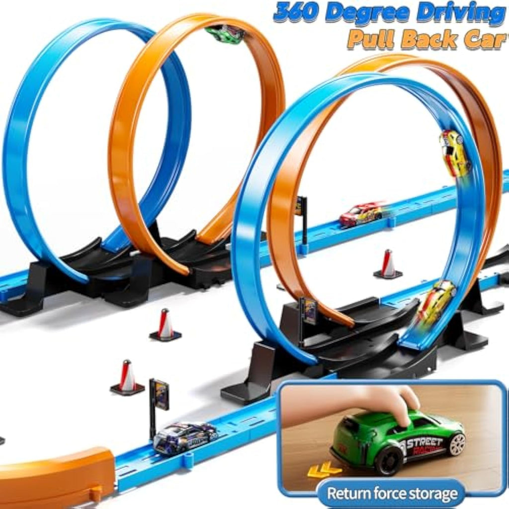 Toy Car Track Gift Set For Boys Kids Age 3-5 4-7 8-12, Long Race Tracks ...