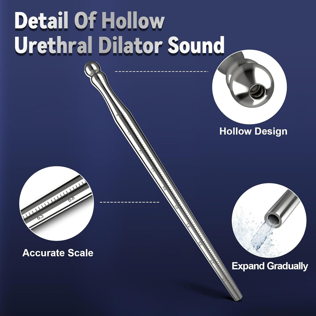 Hollow Urethral Plug For Man, Stainless Steel Sound Urethral Dilator ...