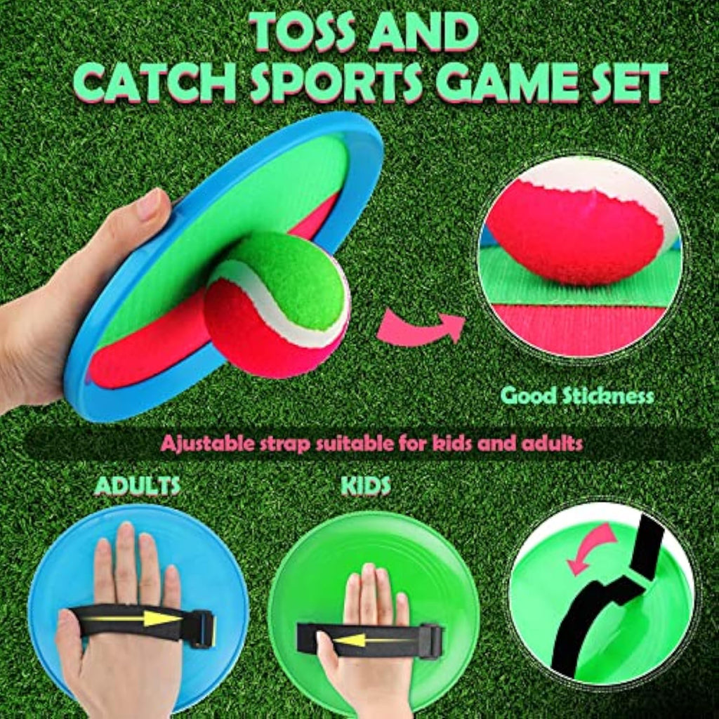 Kids Toys Toss And Catch Game Set 12 Paddles 6 Balls Beach Game Outdoor ...
