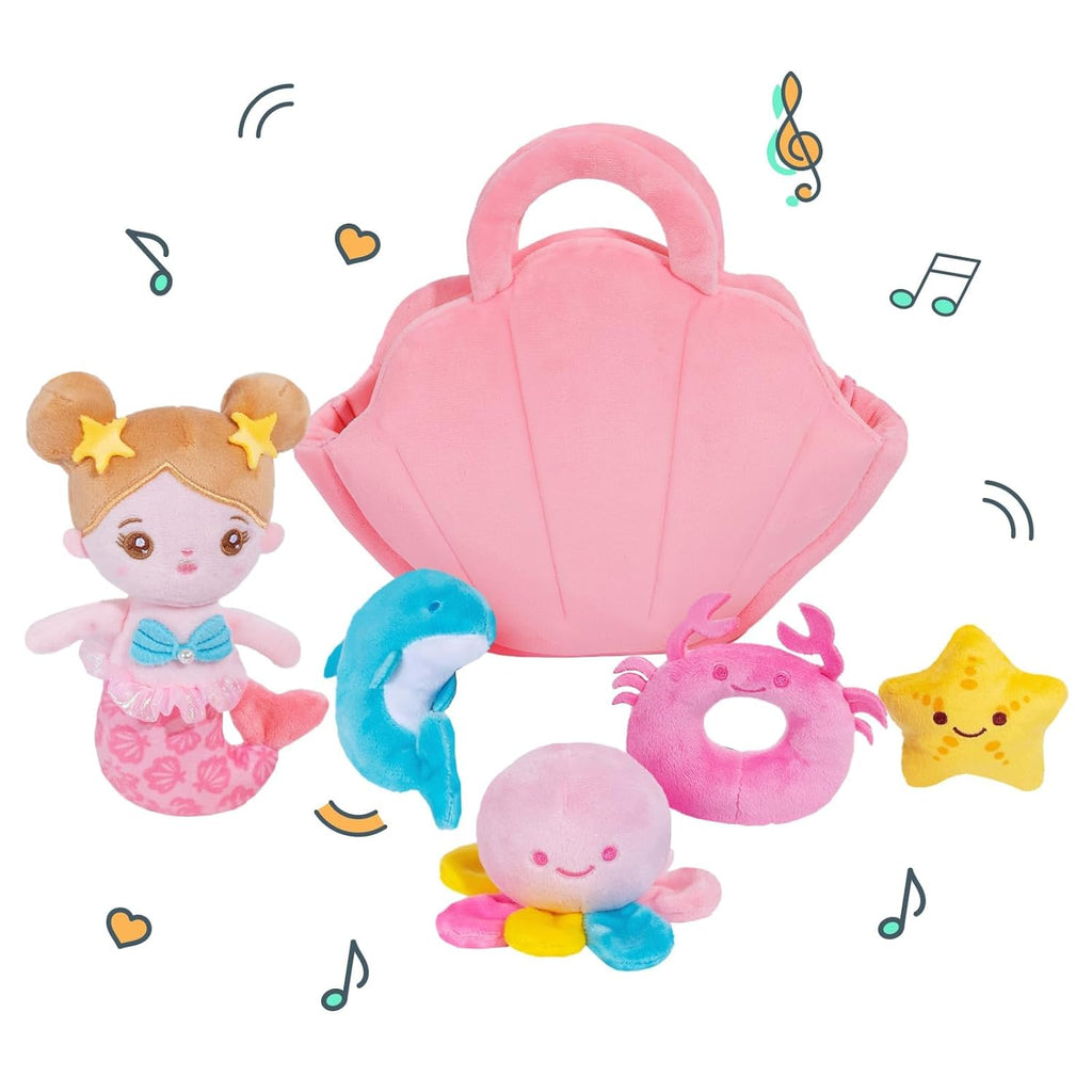Baby Girl Gifts Mermaid Toys 6 Pieces Plush Soft Dolls Ocean Stuffed A ...