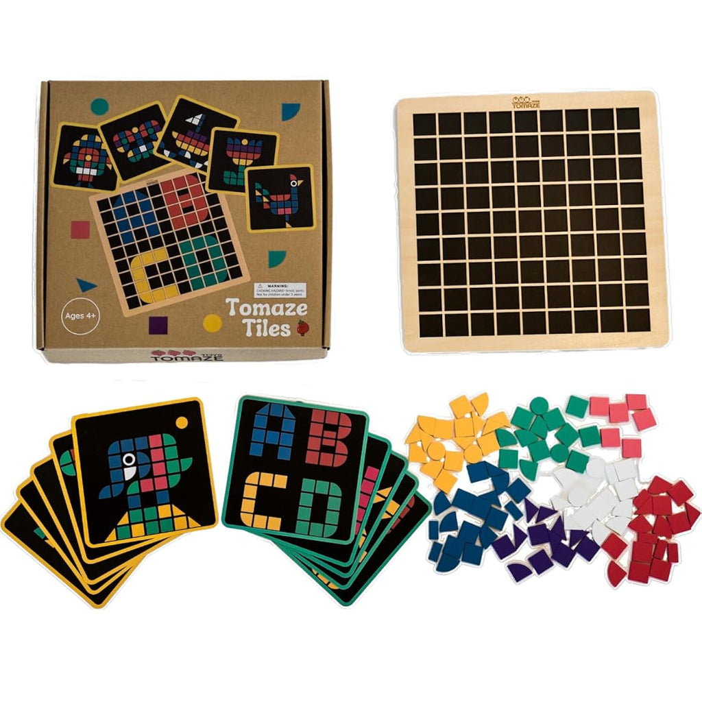 Tomaze Montessori Mosaic Tinker Tangram Set Large Pixel Pattern Play B – BlessMyBucket