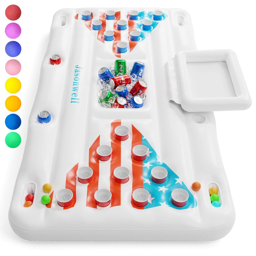 Jasonwell Beer Pong Pool Float - Inflatable Pool Beer Pong Table Party ...