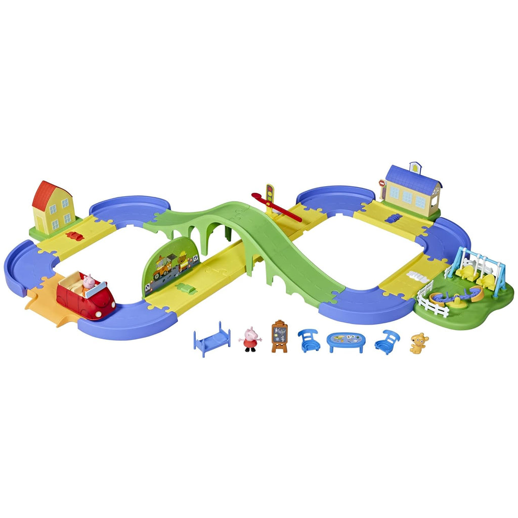 Peppa Pig All Around Peppa’s Town Playset with Car Track, Preschool To ...