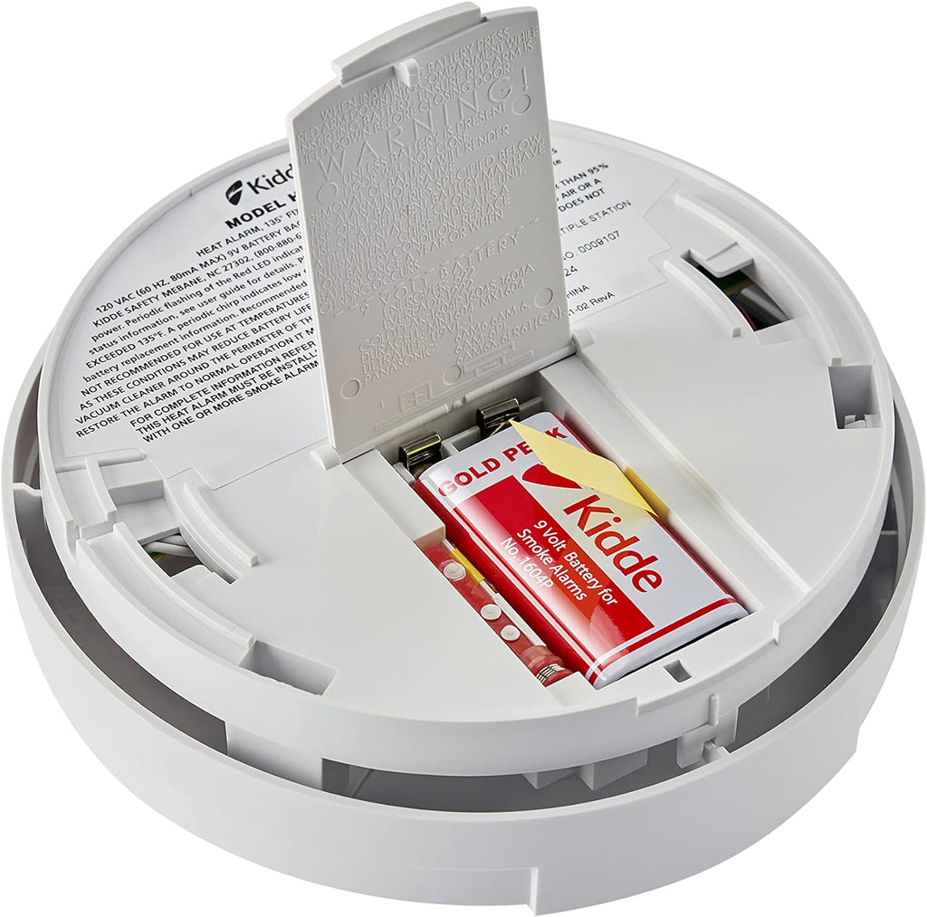 Heat Detector, Hardwired with Battery Backup & 2 LEDs, Interconnect Ca ...