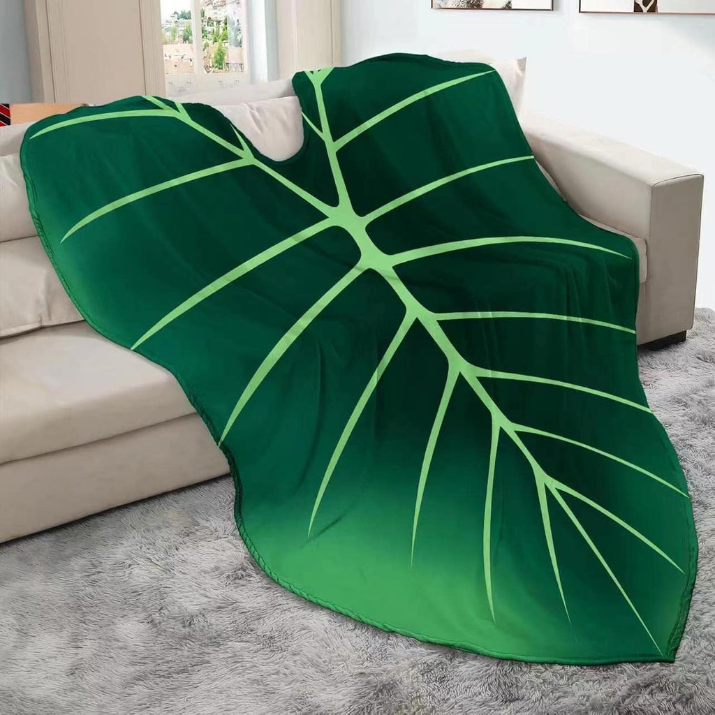 Leaf Blanket Plant Throw Blankets Soft Plush Flannel Giant Shaped Comf ...