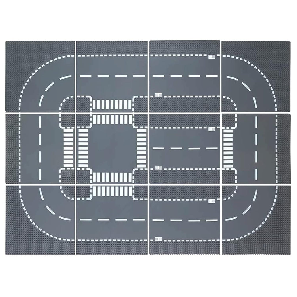 Road Base Plates For City Road Building Block,12 City Street Plates, 1 ...