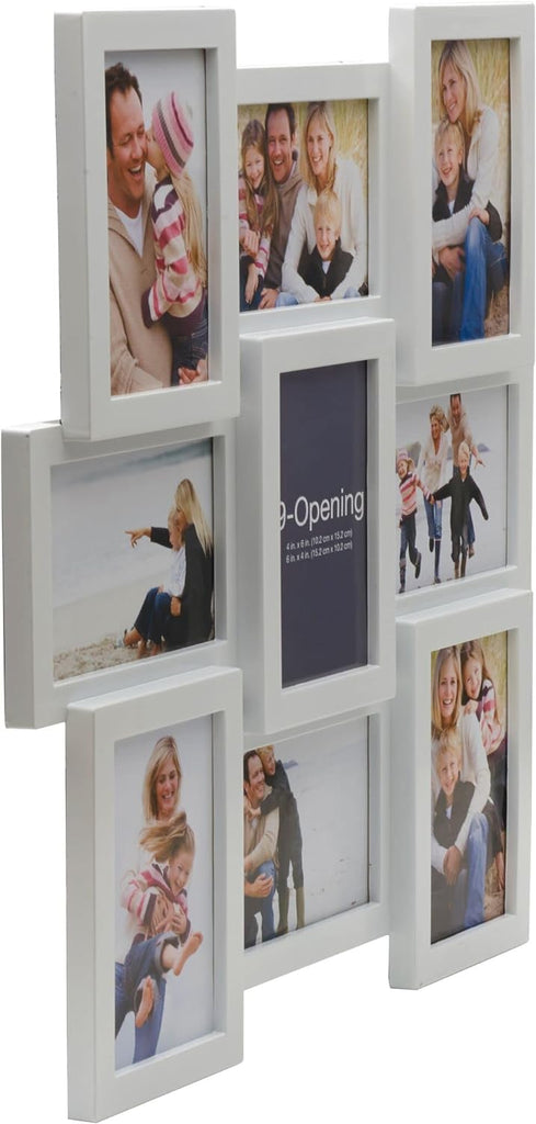 18 x 18 Inch 9 Opening Photo Collage Frame, Displays Four 4x6 and Five ...