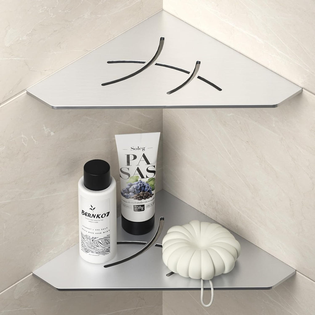 Corner Shower Shelf 10" Brushed 304 Stainless Steel Pentagonal Corner ...