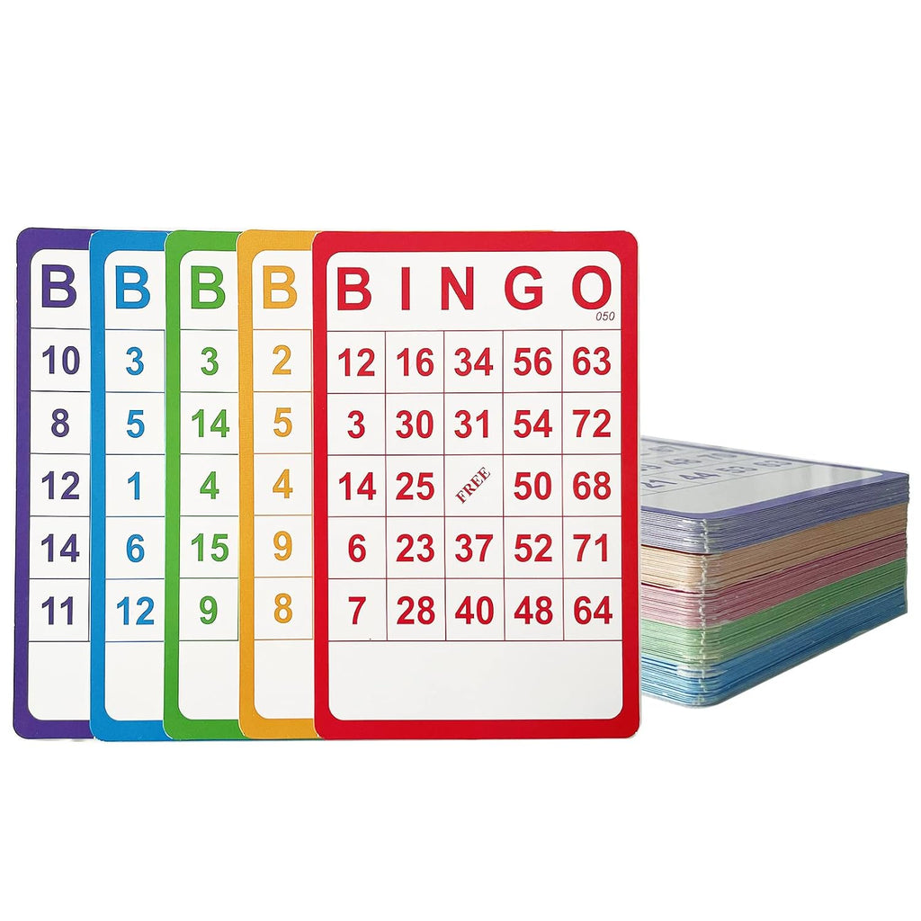Yuanhe 100 Bingo Cards Resuable Bingo Paper Game Cardstock Bulk, 5 Col ...