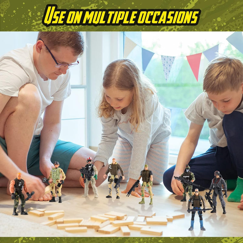 18 Pcs Special Forces Army Men Soldier Combat Movable Action Figures ...