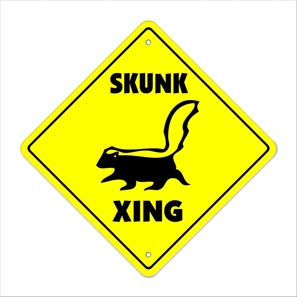 Skunk Crossing Sign Zone Xing | Indoor/Outdoor | 12" Tall Plastic Sign ...