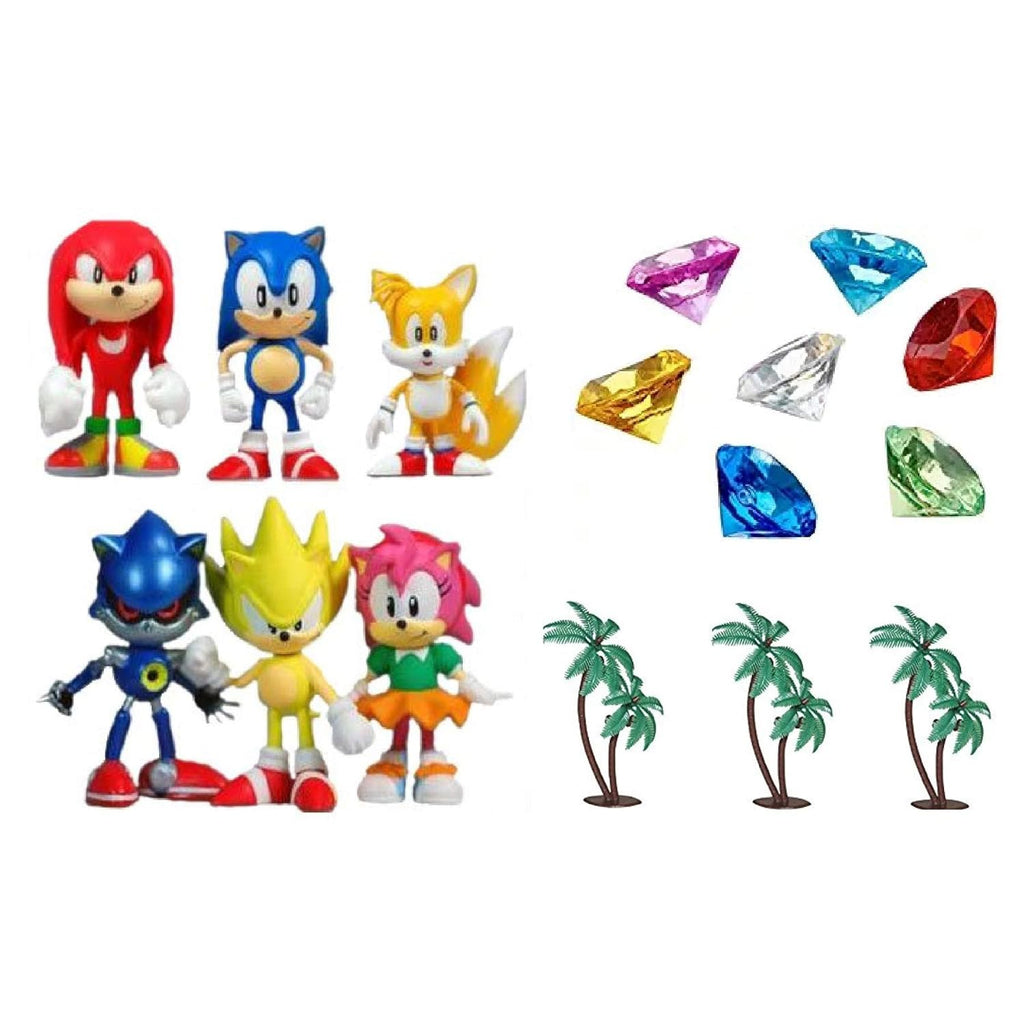 Classic Sonic And Friends 15 Piece Figure Play Set Featuring Sonic Fig ...