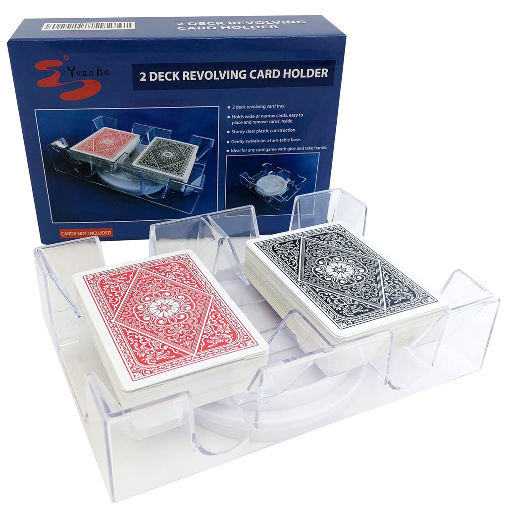 Yuanhe 2 Deck Rotating-Revolving Playing Card Tray, Card Holder ...