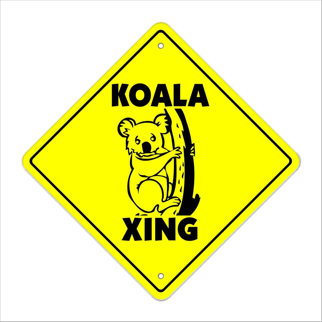Koala Crossing Sign Zone Xing | Indoor/Outdoor | 12" Tall Plastic Sign ...