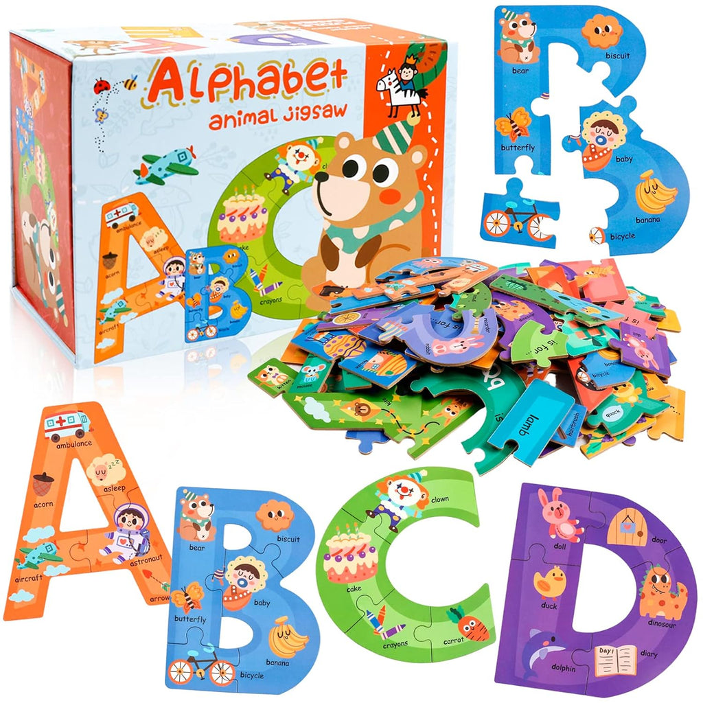 Wooden Alphabet Puzzles for Toddlers Ages 3+,Montessori Preschool Lear ...