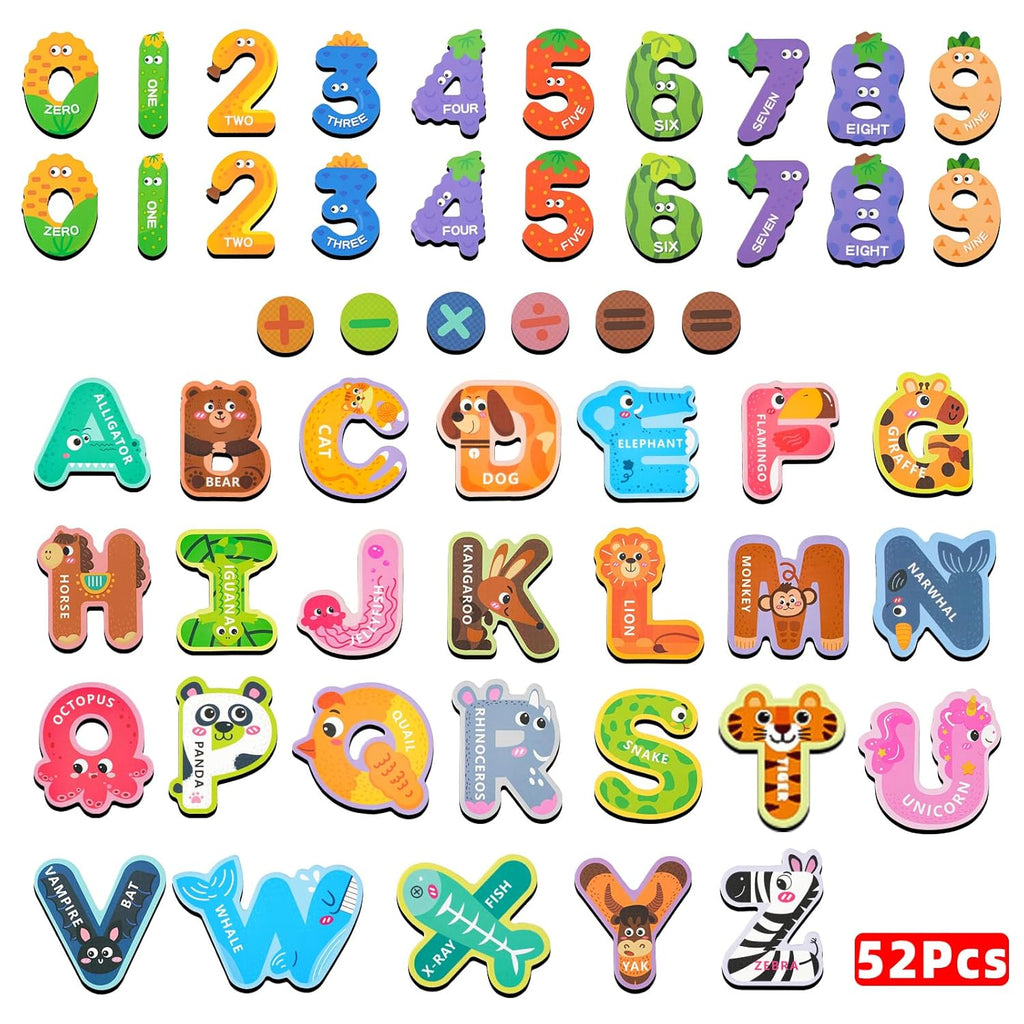 52 Pack Magnetic Letters Numbers Fridge Magnets For Toddlers 1 To 3 Le ...
