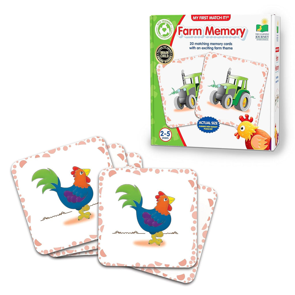 The Learning Journey My First Memory Game - Farm Memory - 20 Card Matc ...
