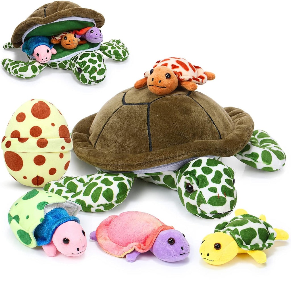 Aoriher 6 Pieces Plush Turtle Set 12 Inch Stuffed Sea Turtle Mom with ...