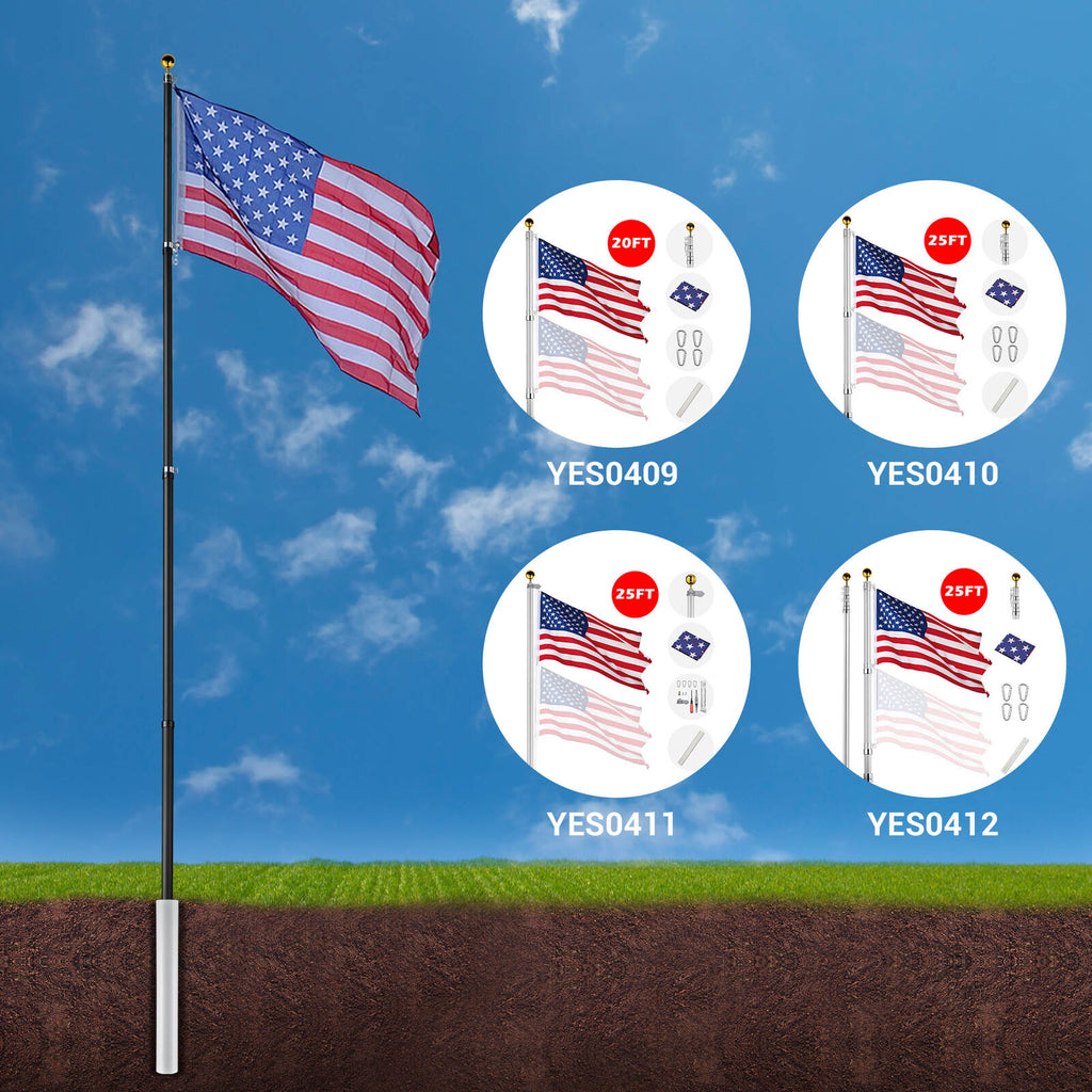 Flag Pole Sleeve For 20 Ft 25 Ft Flagpole Replacement Outdoor Garden H ...